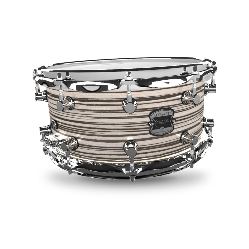 Tarola de Maple con Zebrano Blanco Personalizable – Reymart Custom Drums